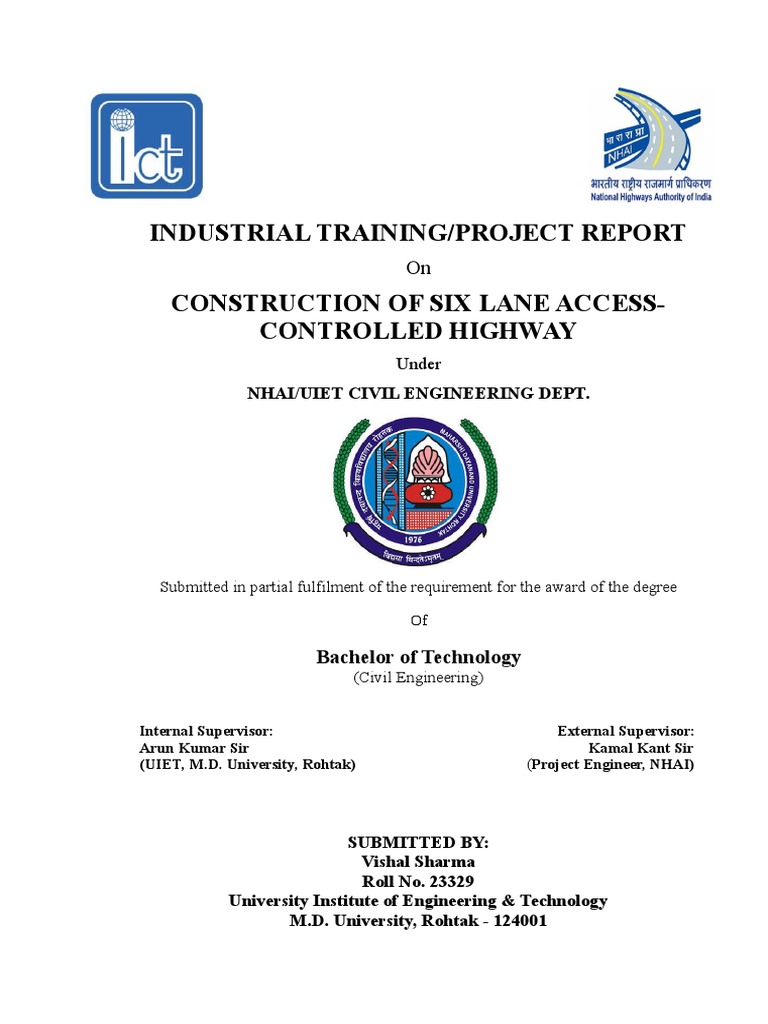 NHAI Training Internship Report 2 | PDF