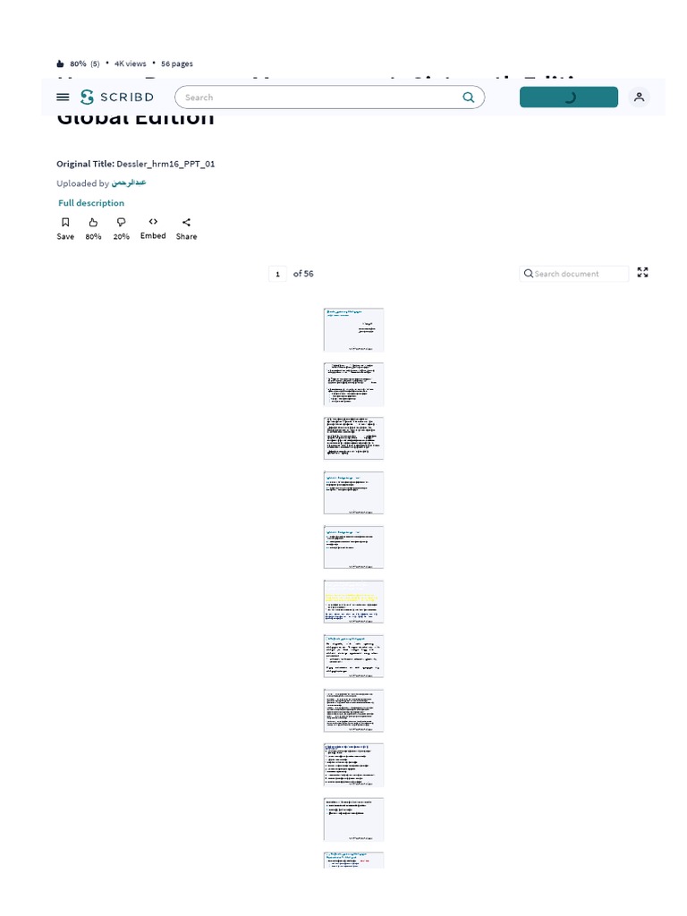 WWW Scribd Com Document 540648475 Dessler hrm16 PPT 01 | PDF