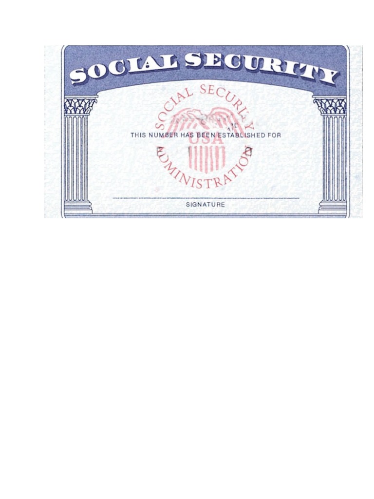 Social Security Card Template 02 | PDF