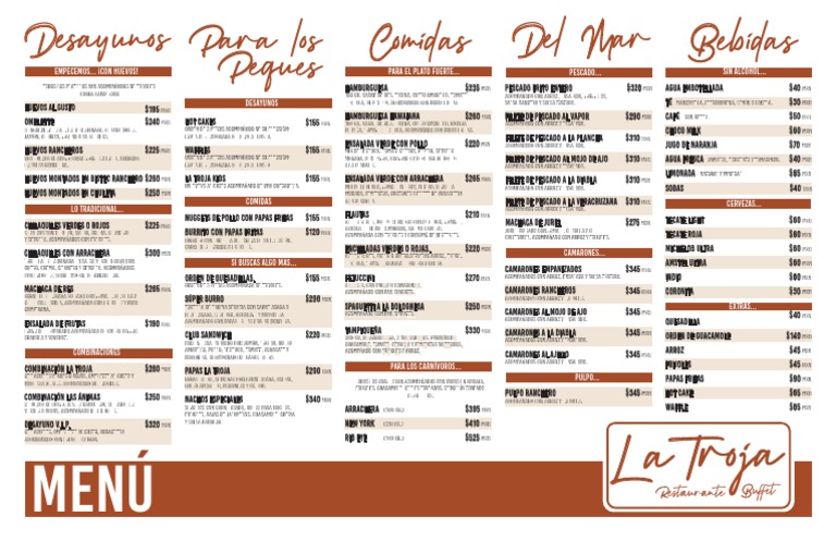 La Troja Restaurante Menú 2022 C | PDF | ensalada | filete