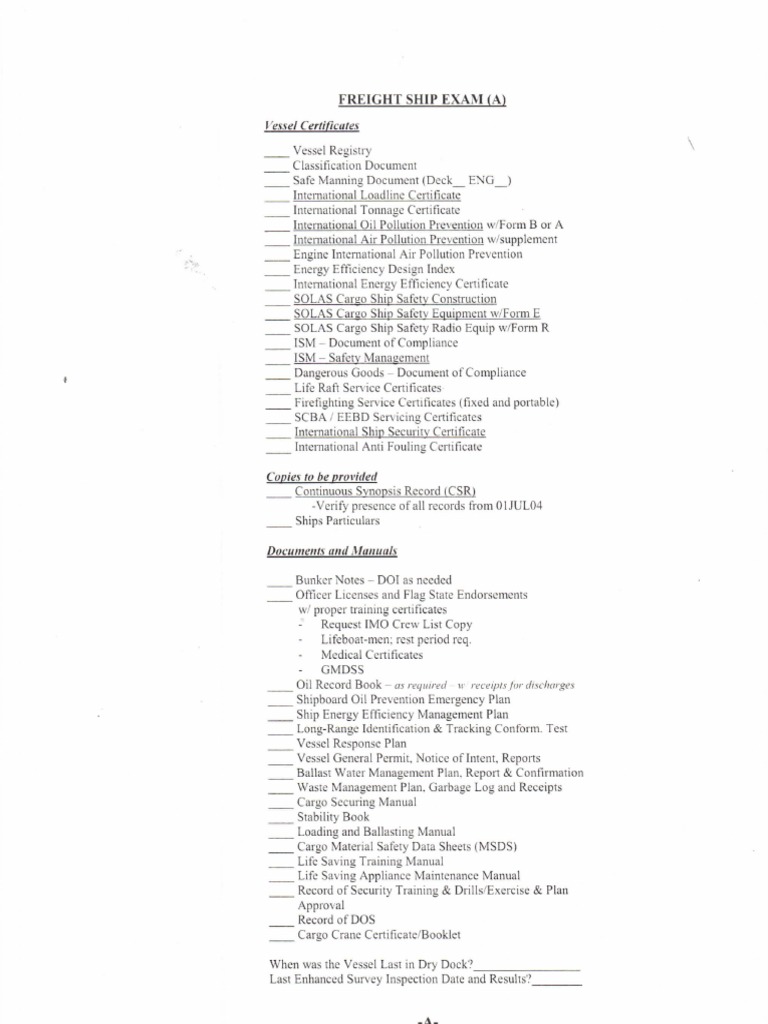 Uscg Documents Checklist Pdf