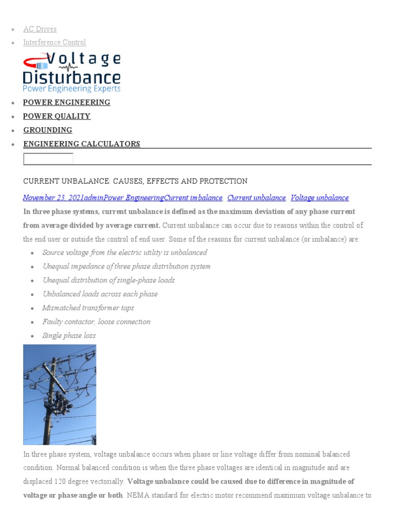 Unbalance Current | PDF | Electric Motor | Relay