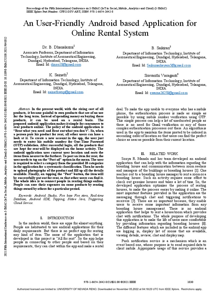 An User-Friendly Android Based Application For Online Rental System Sakib | PDF | Android ...