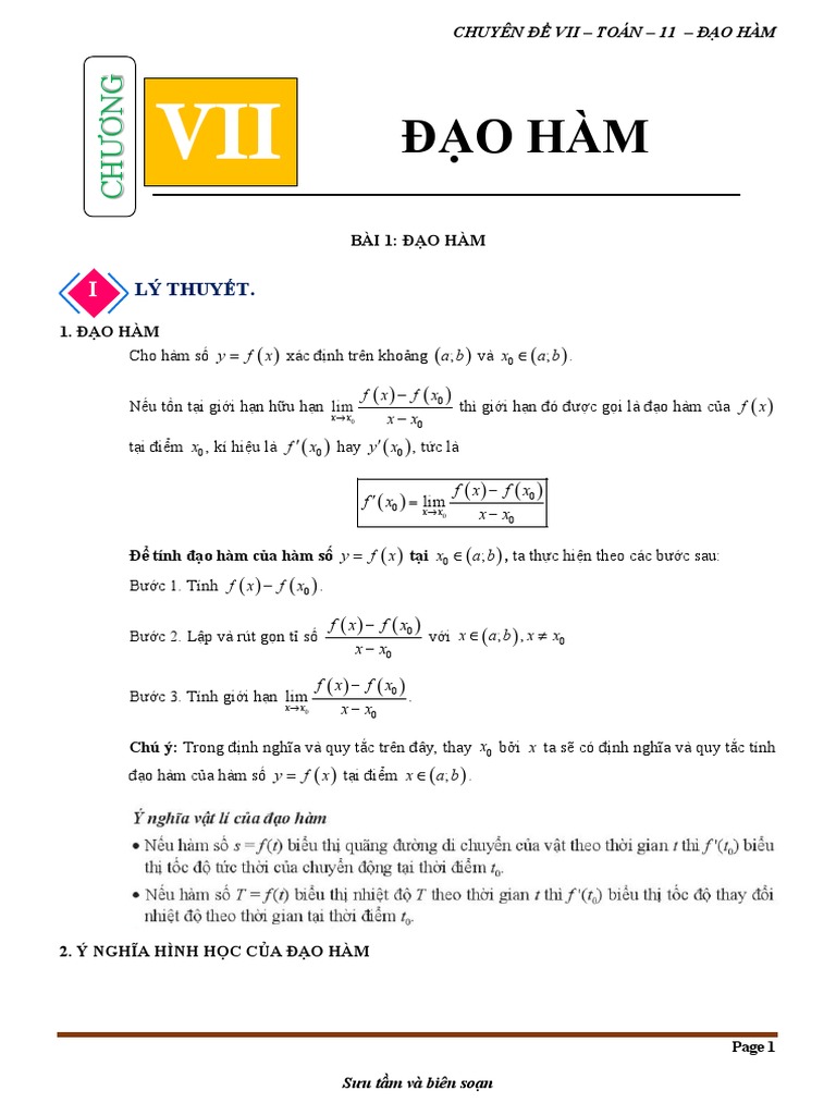 Chuyen de Dao Ham Toan 11 CTST | PDF