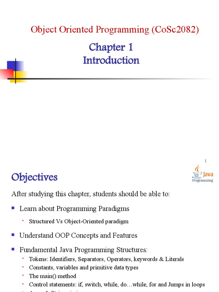 Chapter 1 Pdf Java Programming Language Object Oriented Programming