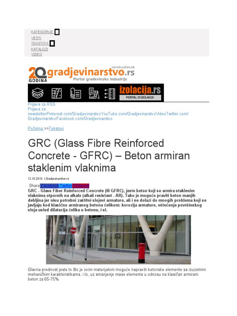 GRC-fiber Betonski Paneli | PDF