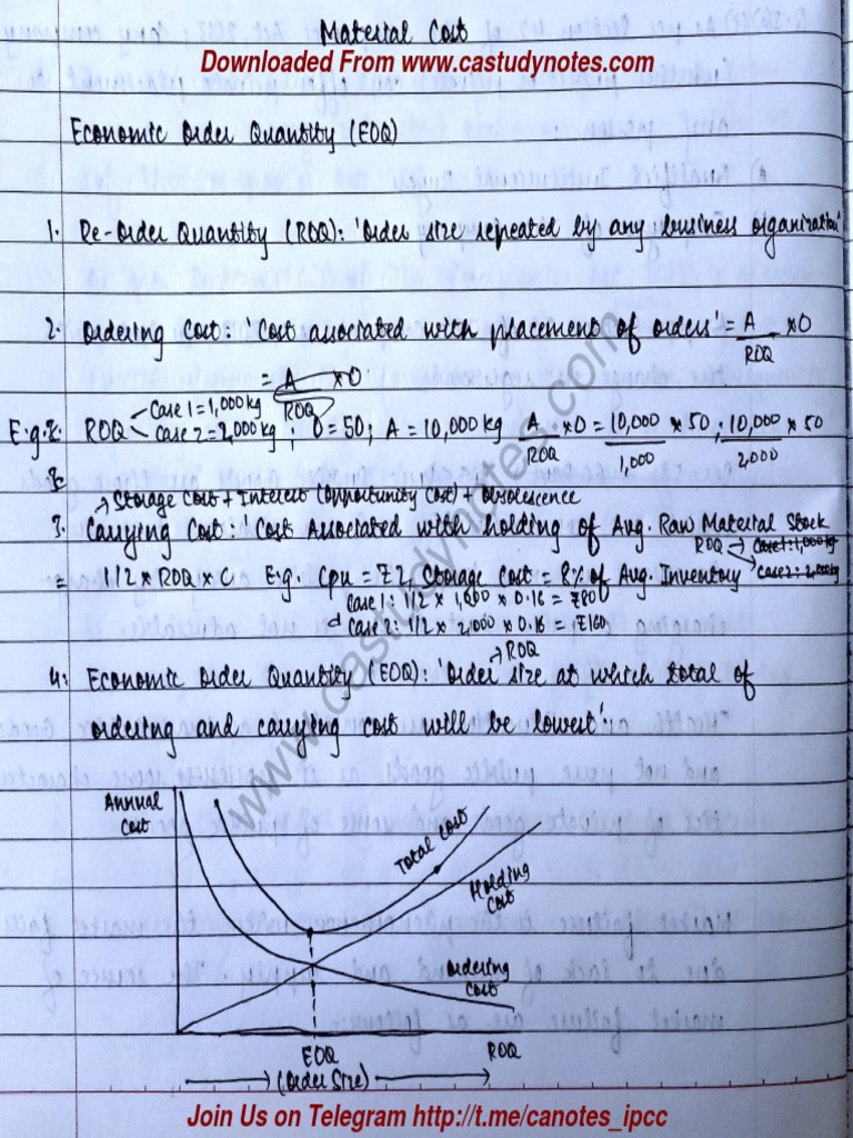 Material Cost Handwritten Notes 1 | PDF