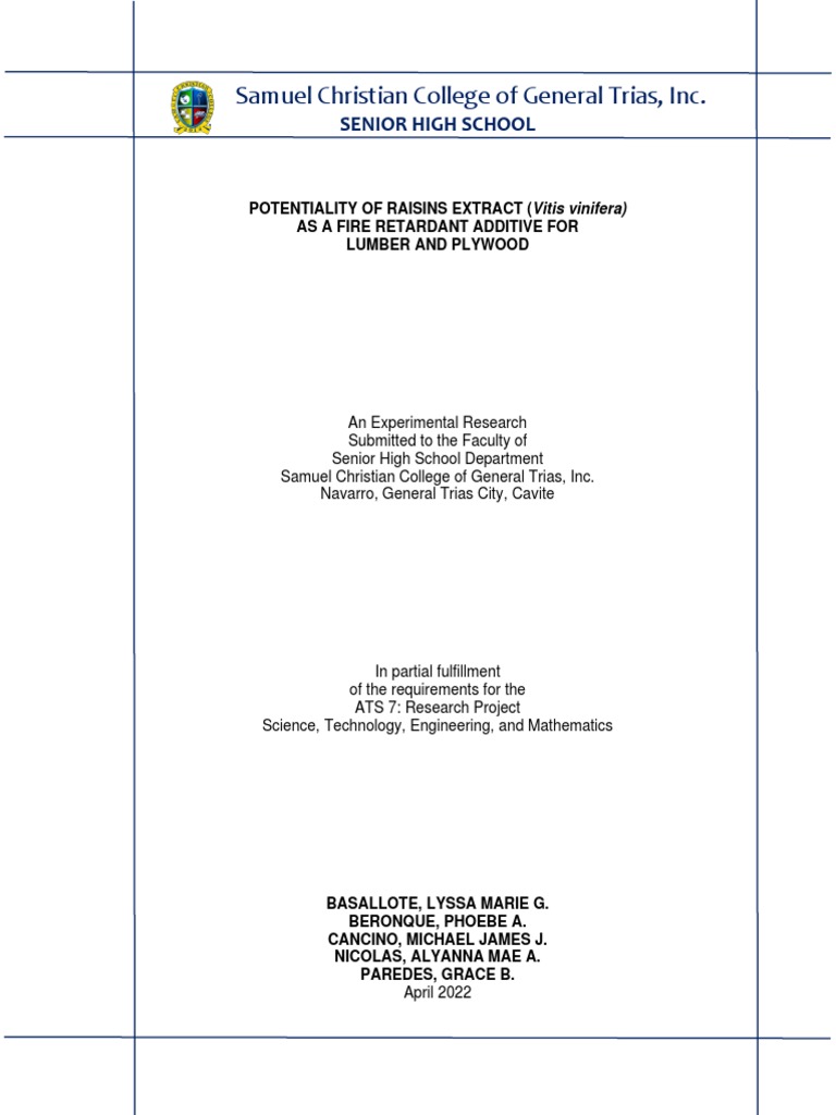 Cancino Et Al. Final Manuscript Experimental Research Project 2022 | PDF