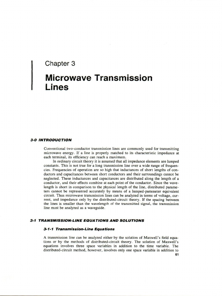 Microwave Transmission Lines | PDF