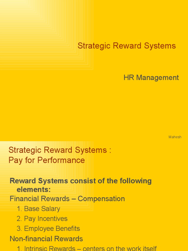 Strategic Reward Systems | PDF | Goal | Employment
