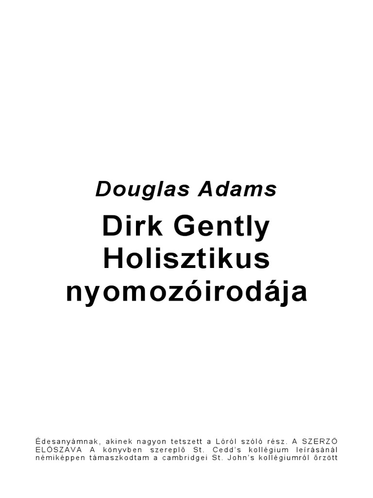Douglas Adams - Dirk Gently Holisztikus Nyomozóirodája | PDF