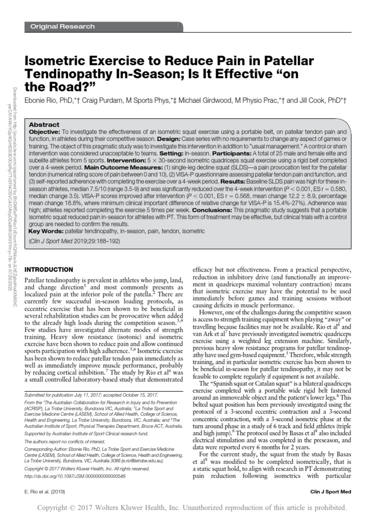 Isometric Exercise To Reduce Pain in Patellar.3 | Download Free PDF ...