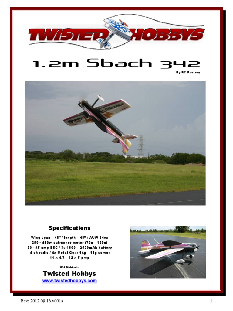 Sbach 342 RC Plane Assembly Guide | PDF | Technology & Engineering