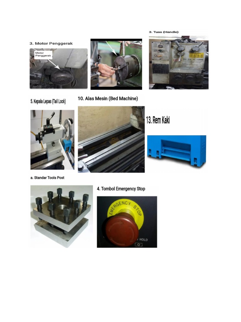 Gambar Bagian Mesin Bubut | PDF