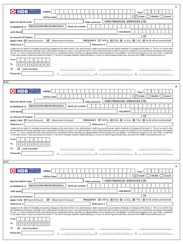 ACH Mandate Format | PDF