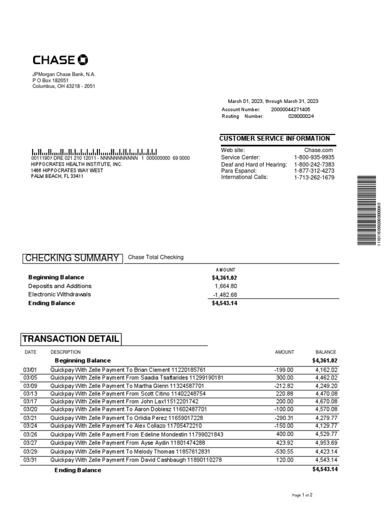 Chase Bank Receipt Summary | PDF | Deposit Account | Banks