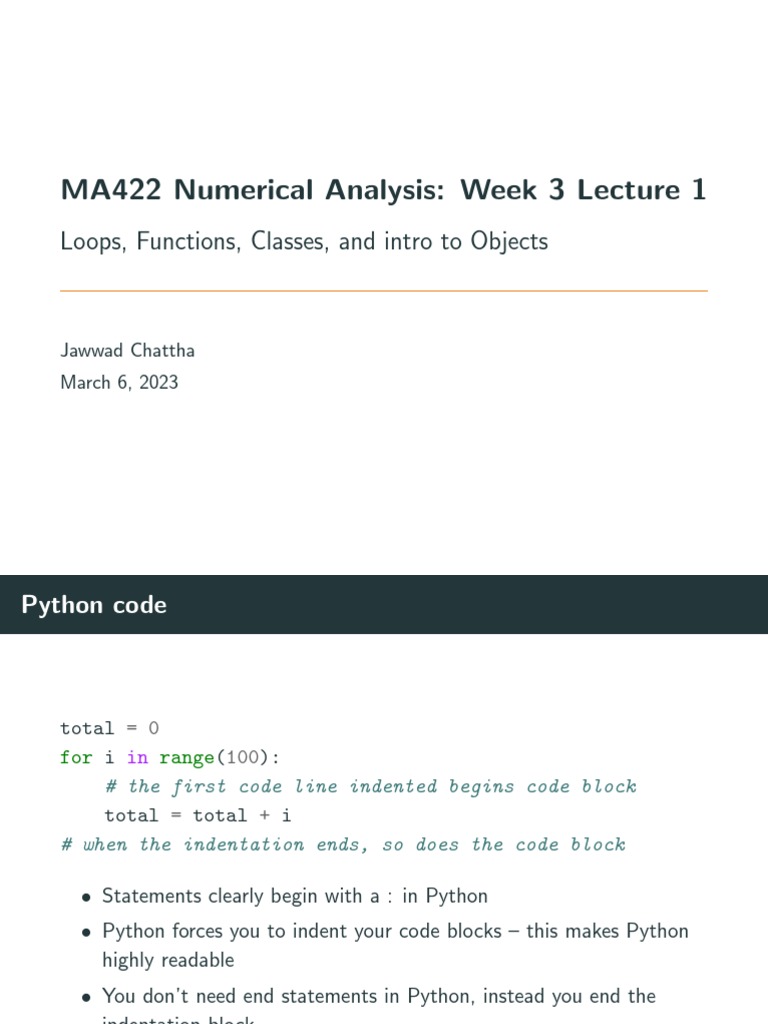 Week3 Lecture1 Pdf Control Flow Python Programming Language