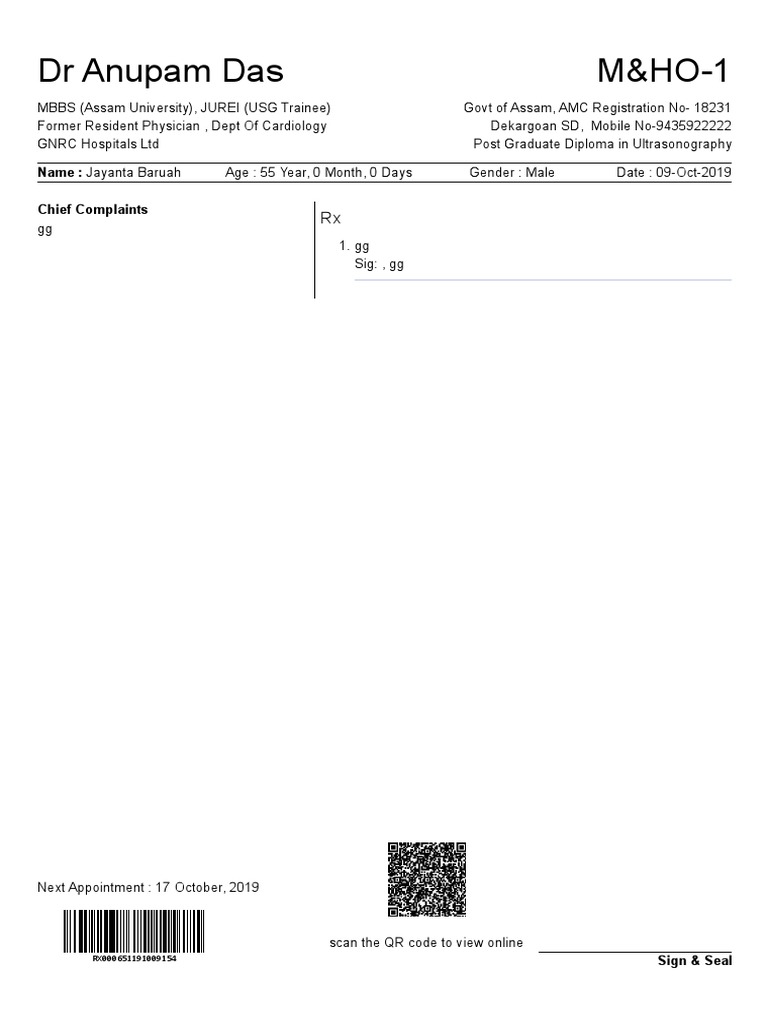 Prescription DR Anupam | PDF