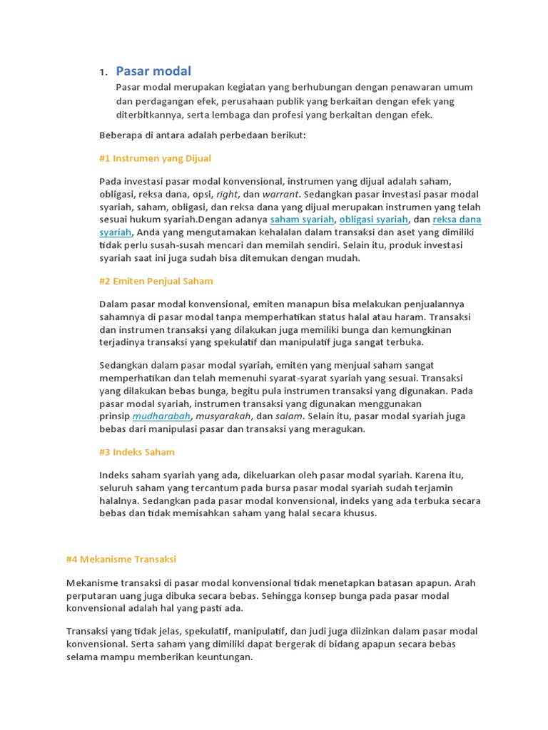 Pasar Modal Syariah | PDF