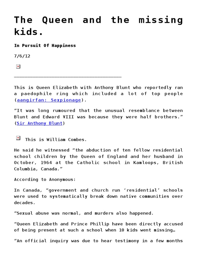 The Queen and The Missing Kids | PDF