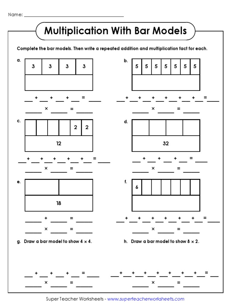 Math Bar Model Repeated Addition | PDF