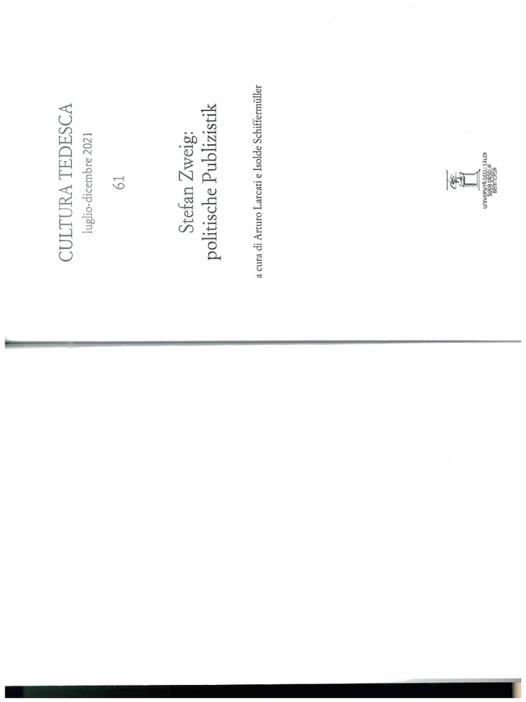 Pelloni G., Stefan Zweig - Rivista Cultura Tedesca | PDF