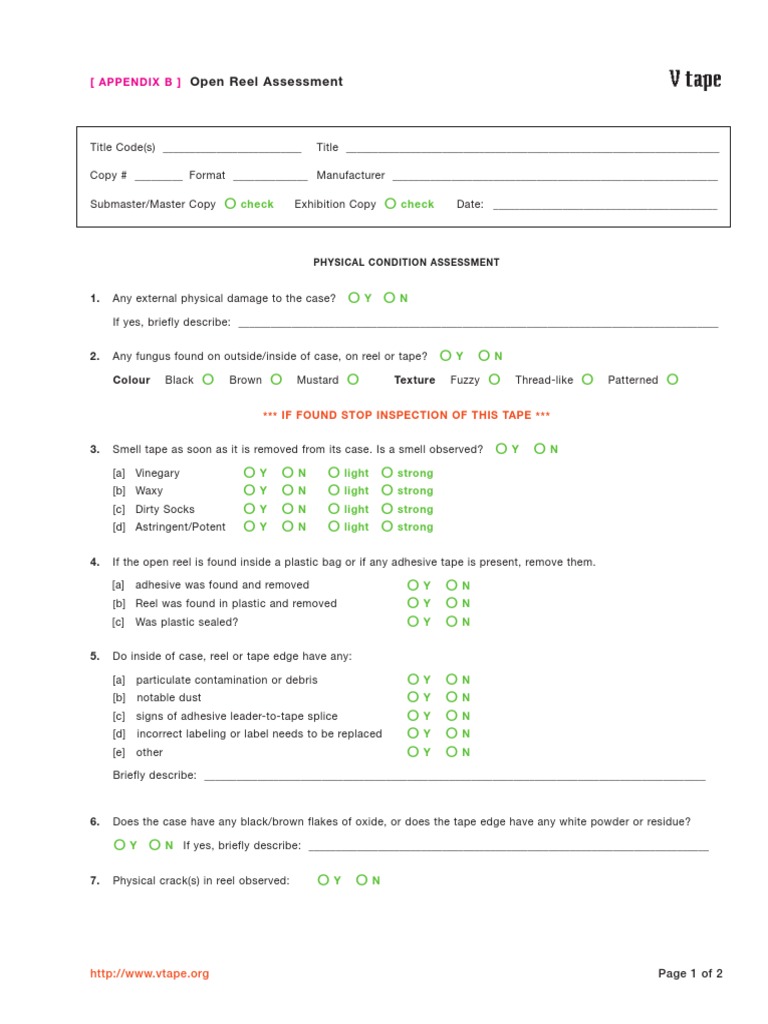 Open Reel Assessment ENG | PDF | Tape Recorder | Storage Media