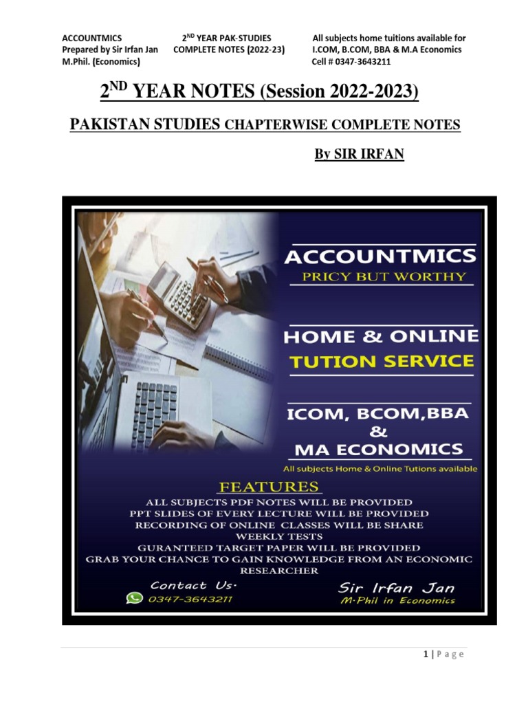 PST Chapterwise Notes 2023 | Download Free PDF | Two Nation Theory ...