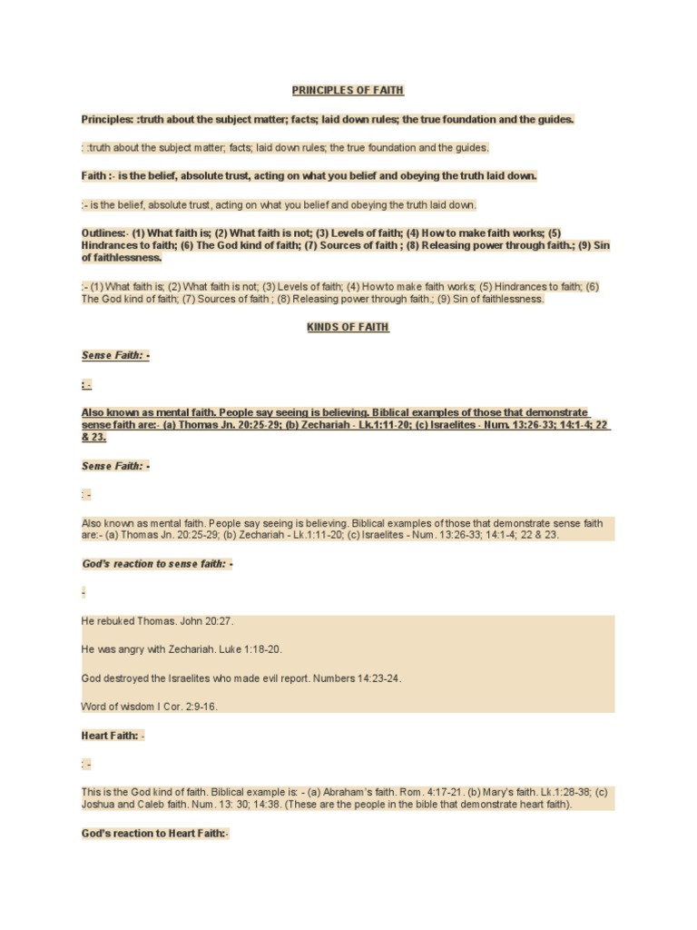 Principles of Faith (Wofi) | PDF