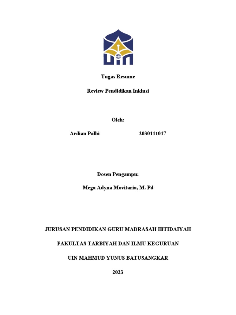Resume Review Inklusi Ardian | PDF