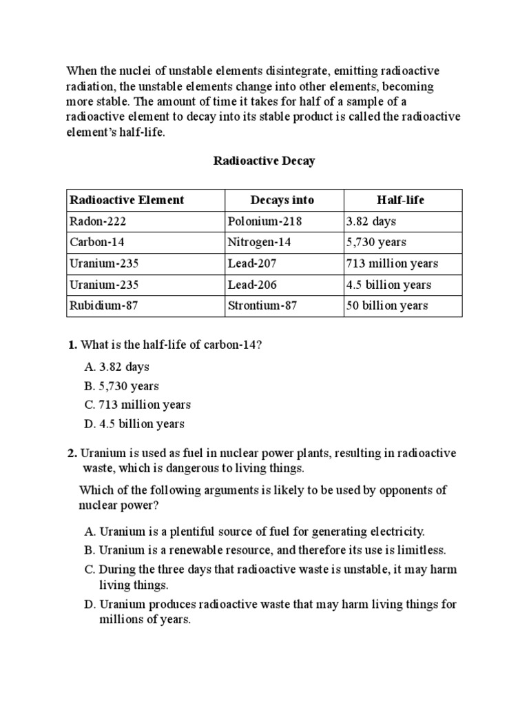 GED Test Prep Plus 2022 2023 PDF 1214 1221 PDF Radioactive Decay