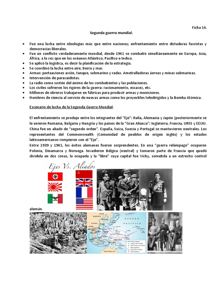 Actividades sobre la Segunda Guerra Mundial | PDF | Segunda Guerra ...