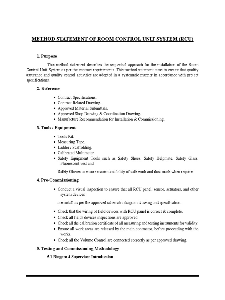 2 Method of RCU System T&C and Check List | PDF