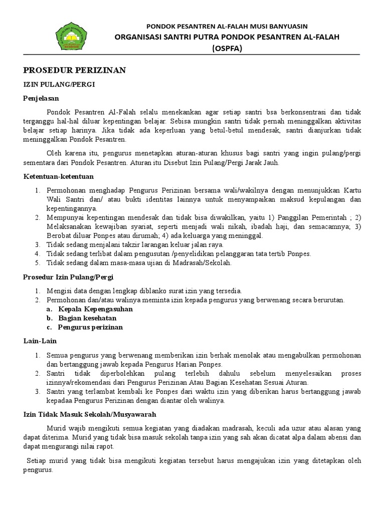 Prosedur Perizinan | PDF