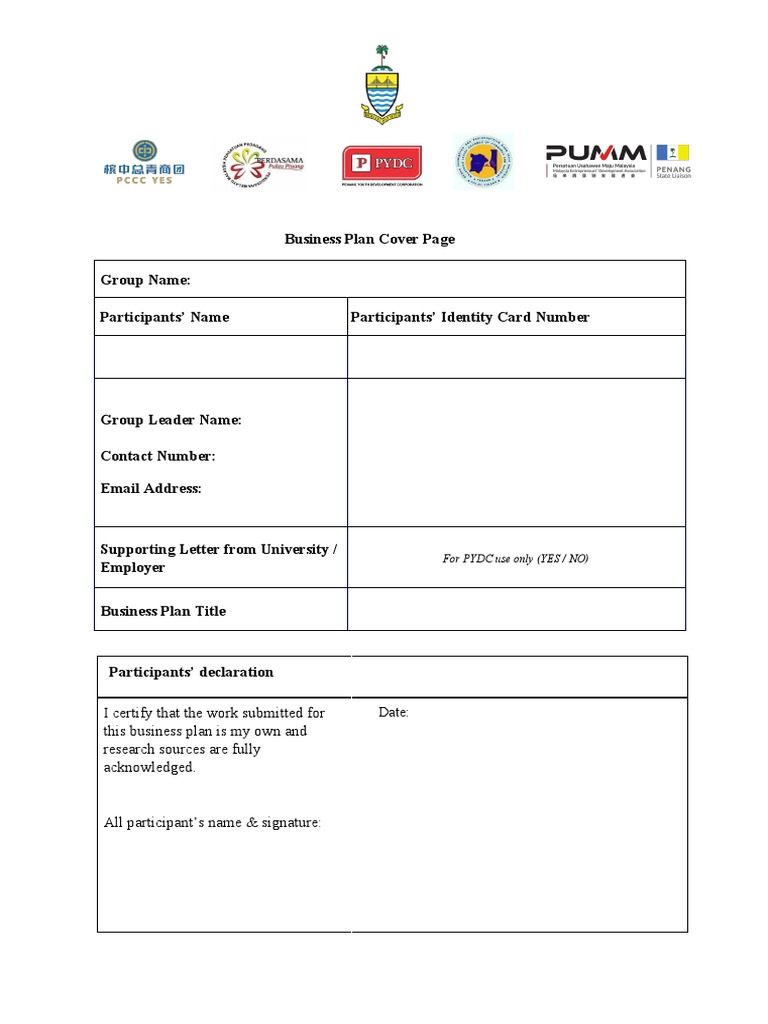 YEC 2023 - Business Plan Template | PDF | Business