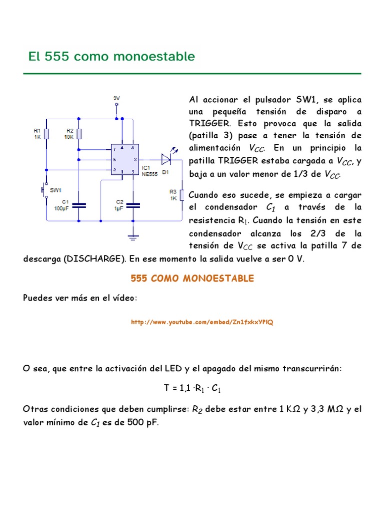 El 555 Como Monoestable | PDF