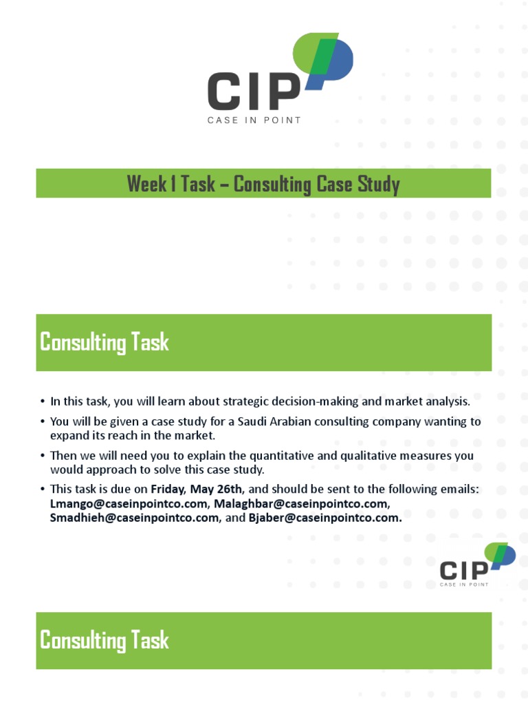 Week 1 - Consulting Task | PDF