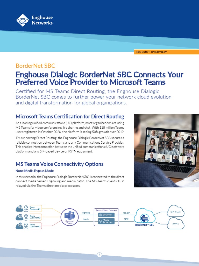 Enghouse - SBC - Microsoft Teams - Feature Overview | PDF