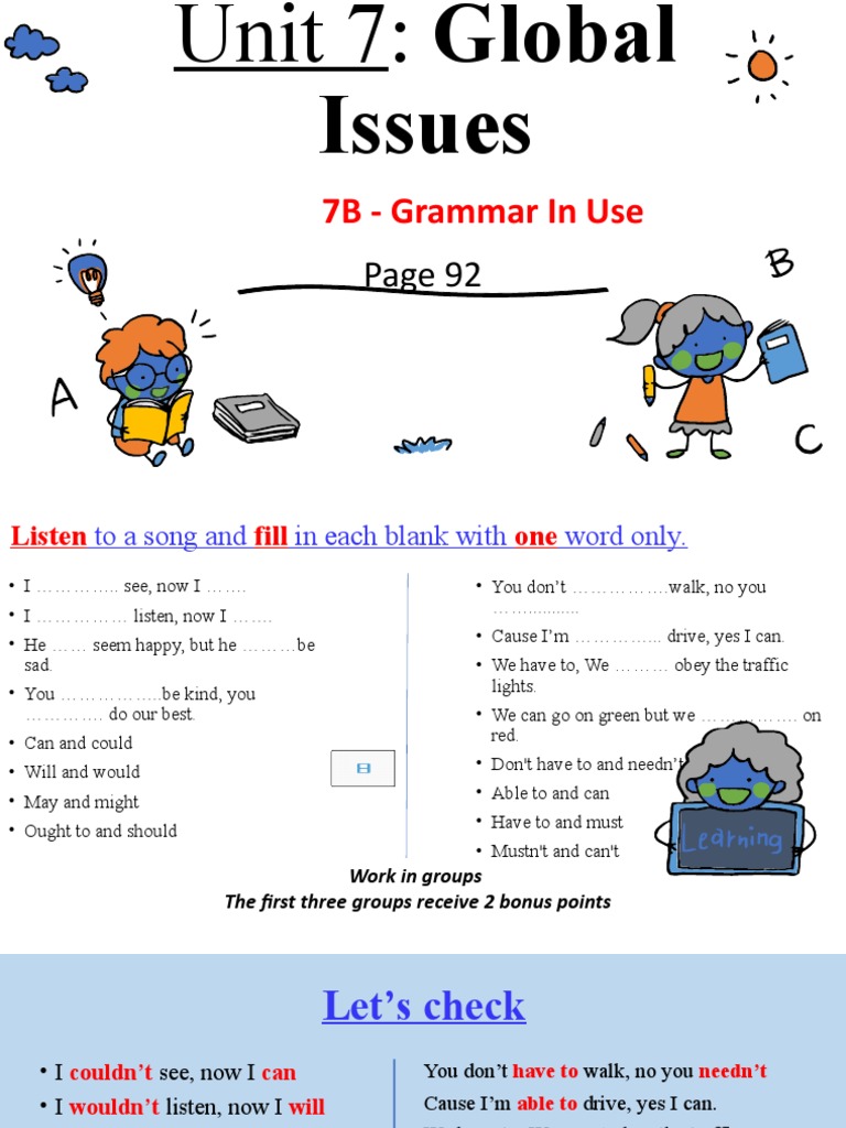 Unit 7 - Global Issues - Grammar | PDF
