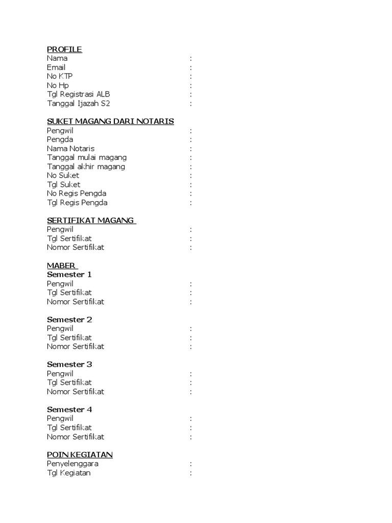 Form Isian Uken 2 | PDF
