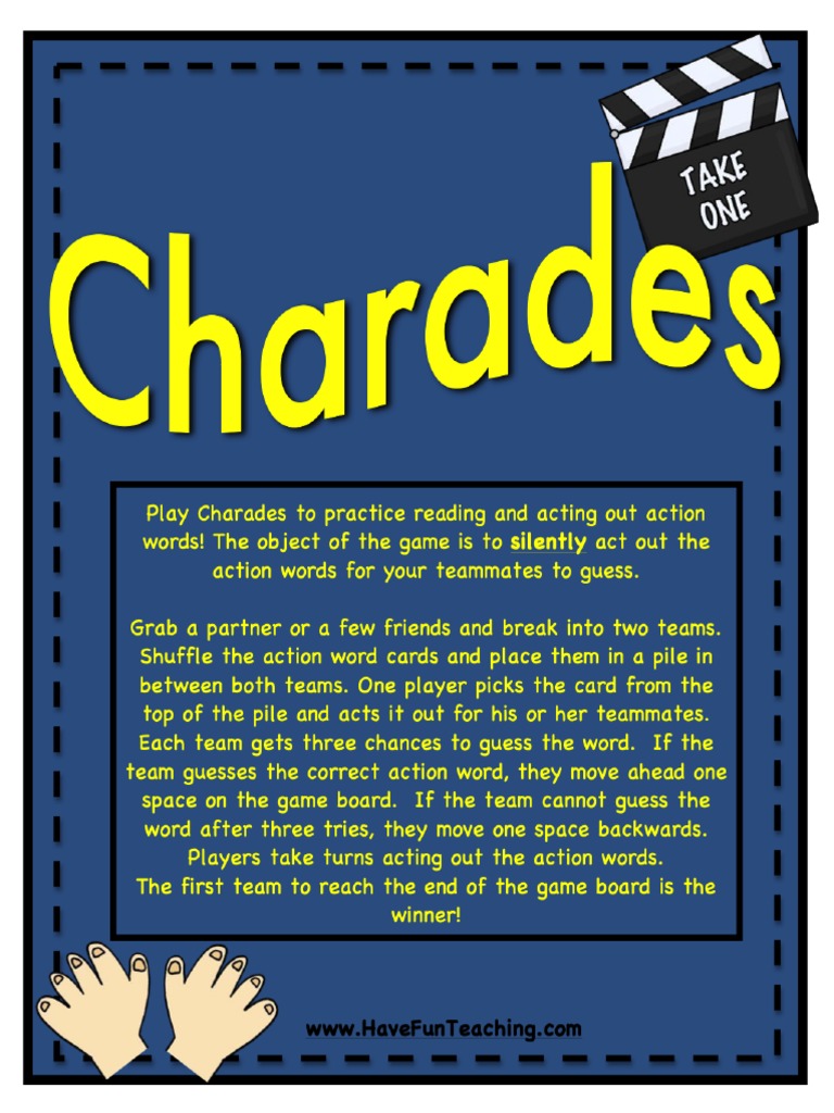 Charades Verbs Activity | PDF