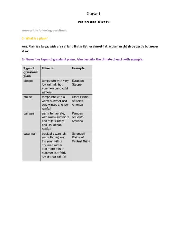 CHP 8 Plains and Rivers | PDF | River | River Delta