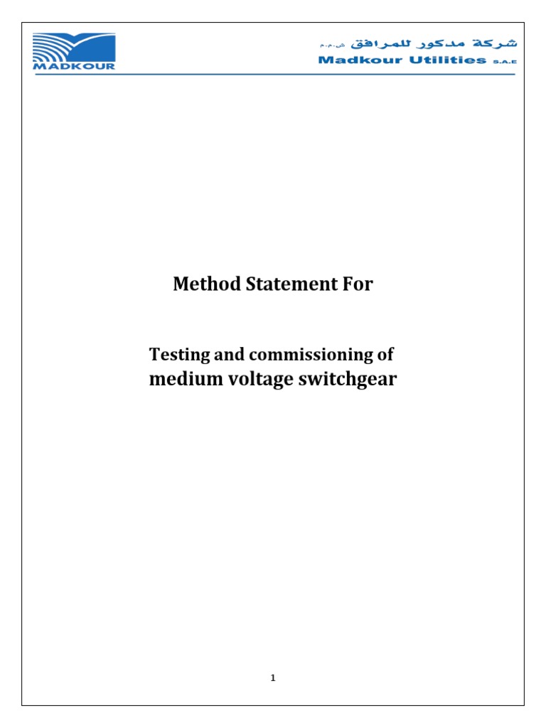 Switchgear Test Procedure Pdf