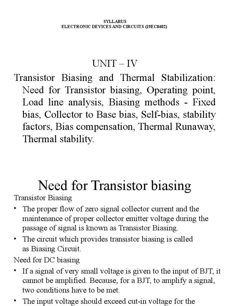 Edc Unit 4 | PDF | Bipolar Junction Transistor | Amplifier