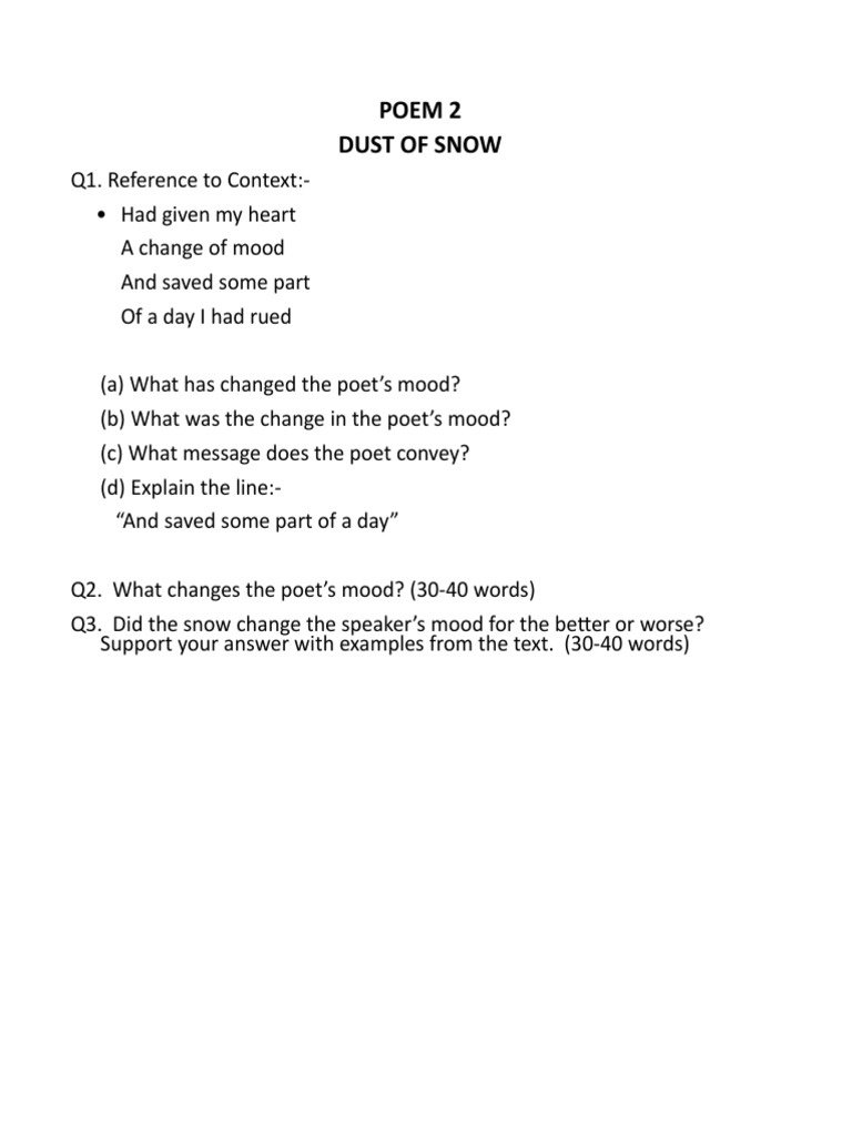 POEM 2 - Dust of Snow | PDF