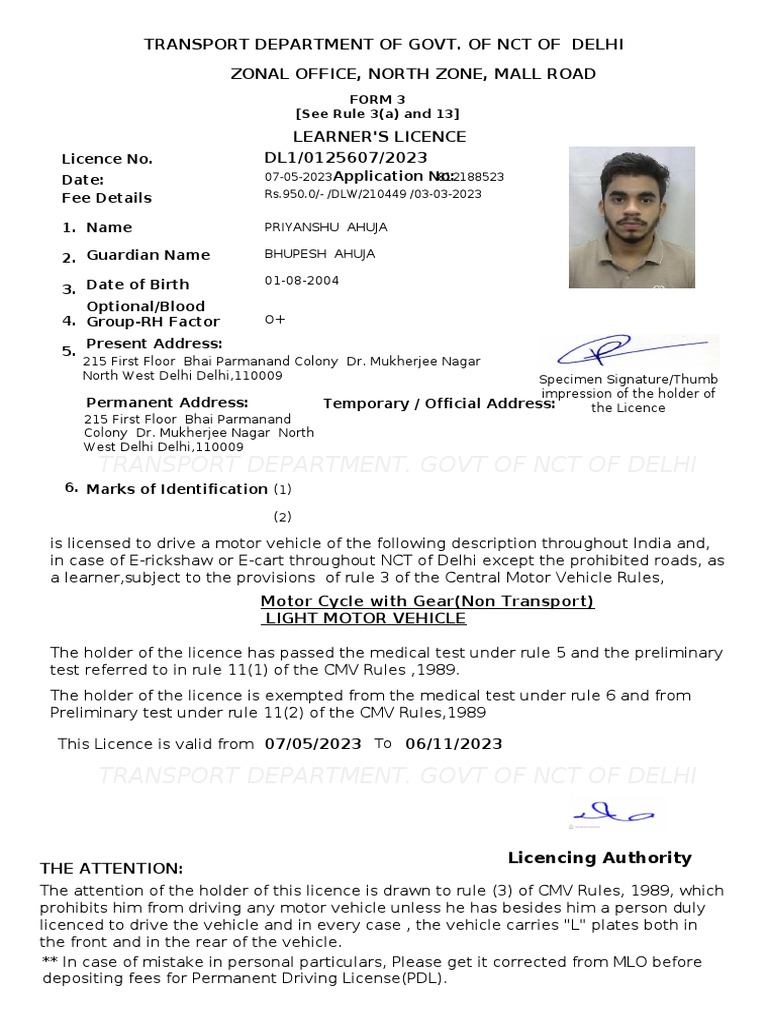 Driving License | PDF