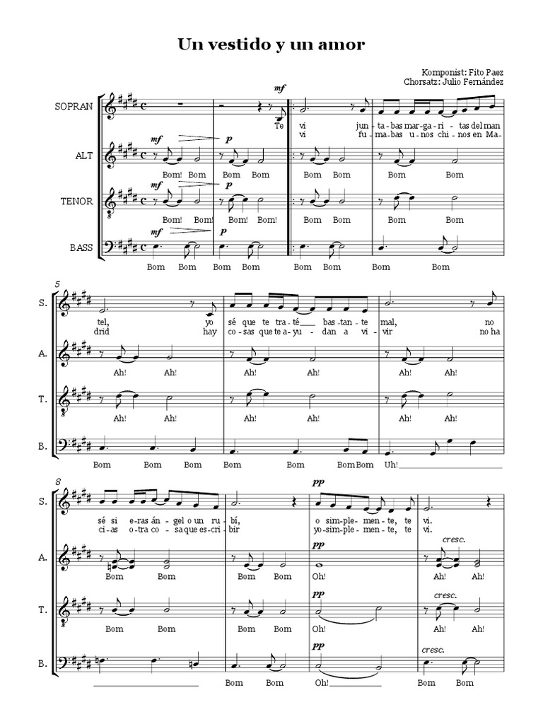 Un Vestido y Un Amor - Full Score | PDF