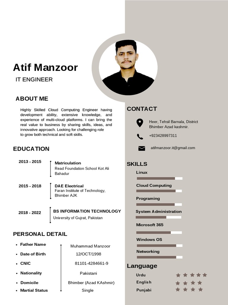 Atif Manzoor (CV) | PDF