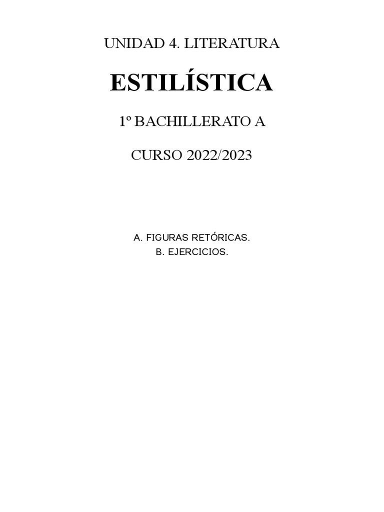 Tema 4. Estilística (Figuras Retóricas) | PDF | Metáfora | Poesía