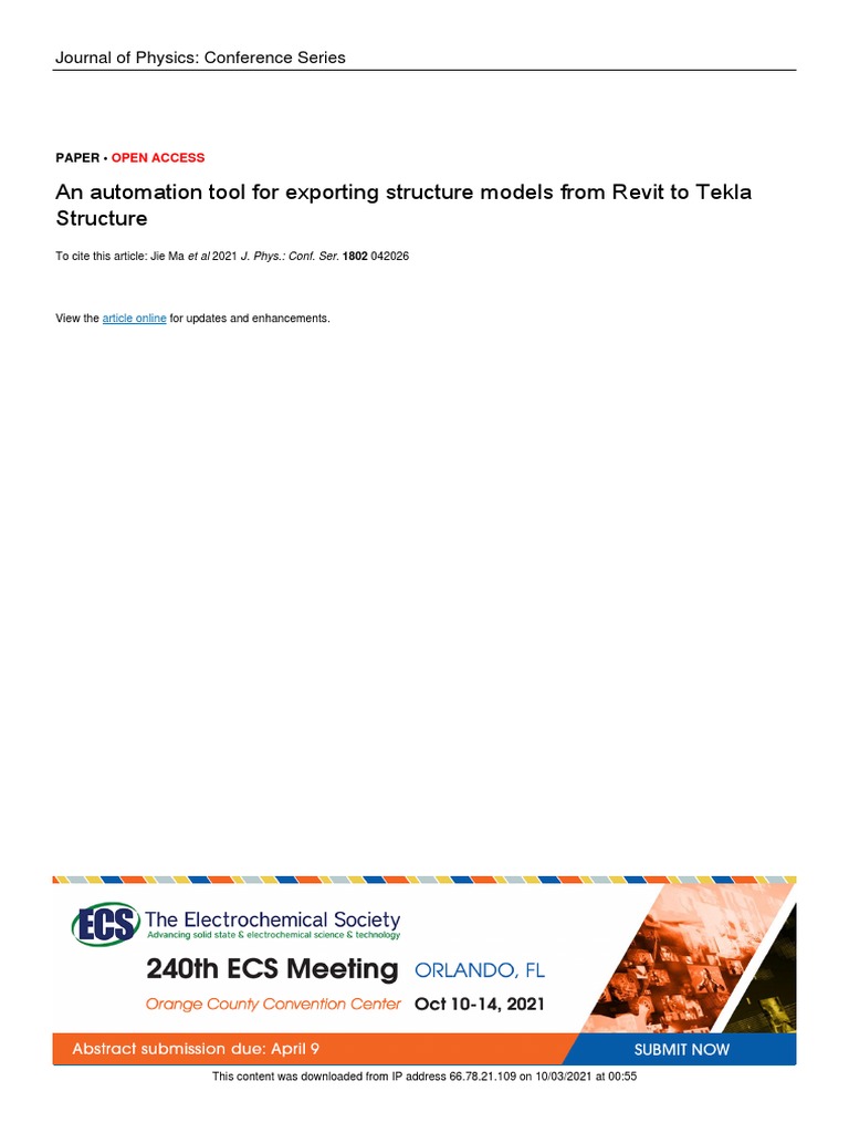An Automation Tool For Exporting Structure Models | PDF | Autodesk ...